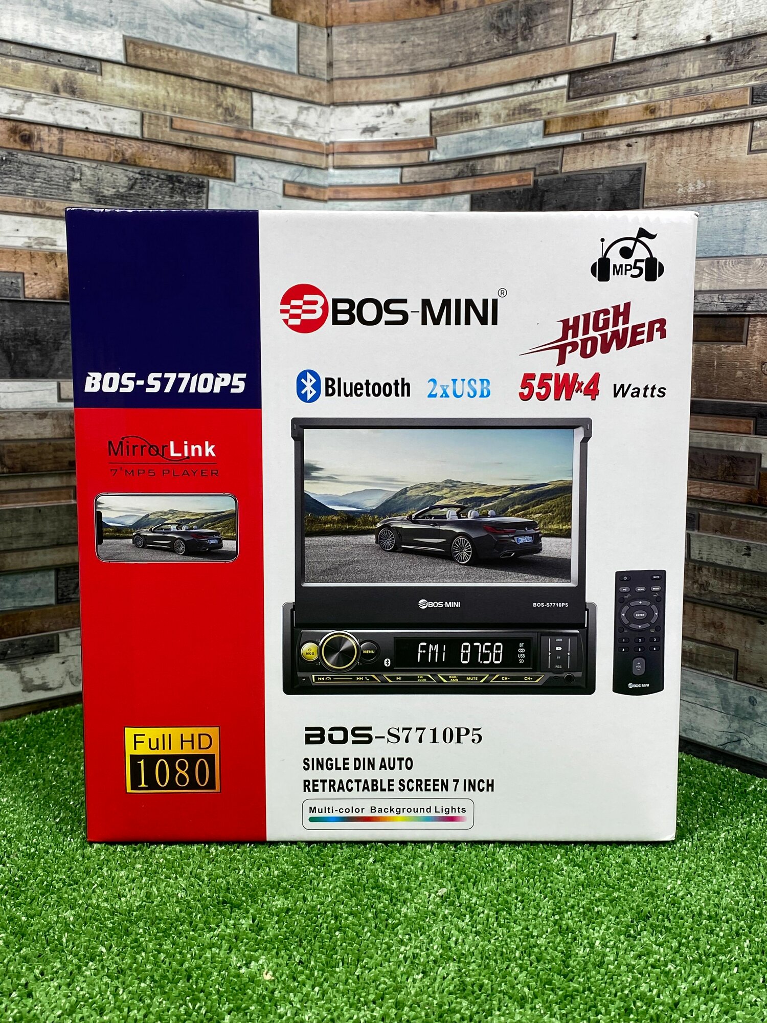 Автомагнитола MP5, выдвижной экран, 7* дюймовый автомобильный плеер 1din, Bluetooth, FM