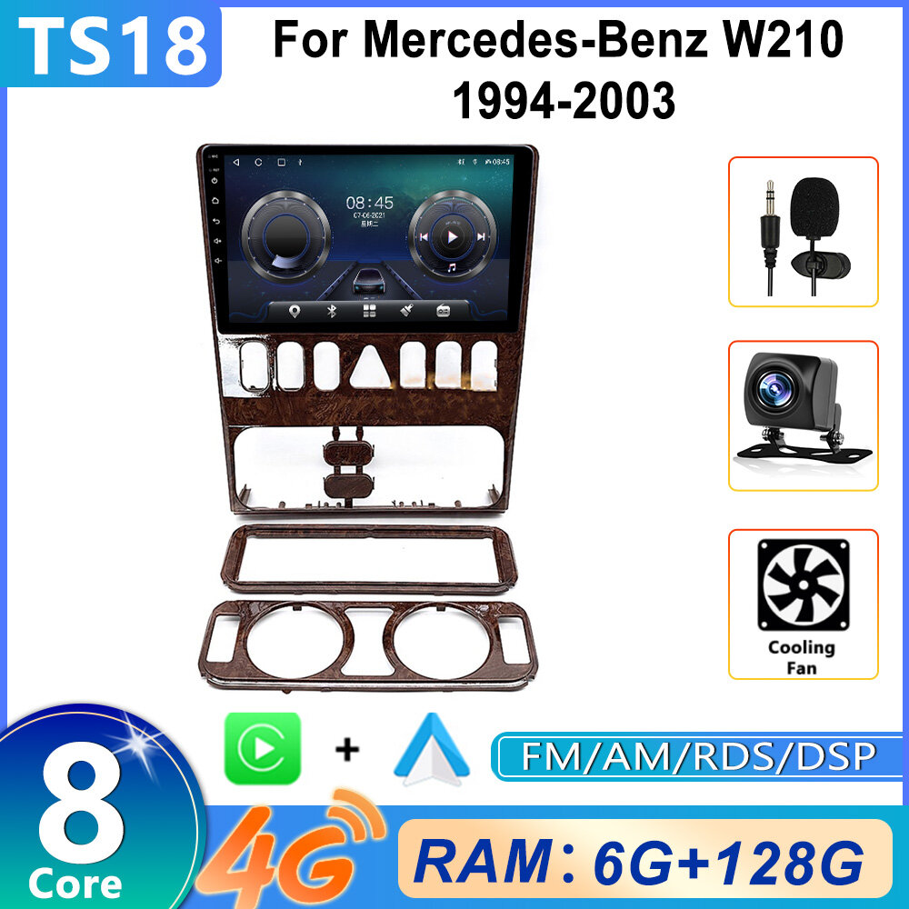 Штатная магнитола для Mercedes-Benz W210 1996-2002 4G-SIM Wifi Bluetooth Gps навигатор Мультимедиа автомабиля