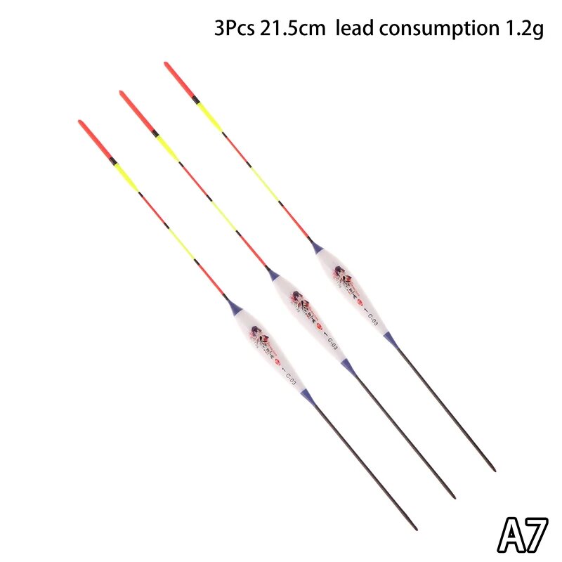 Высокочувствительный поплавок для карася, белый пластик, 3 шт, поплавок средней длины, поплавок для рыбы, высокая чувствительность, короткий поплавок