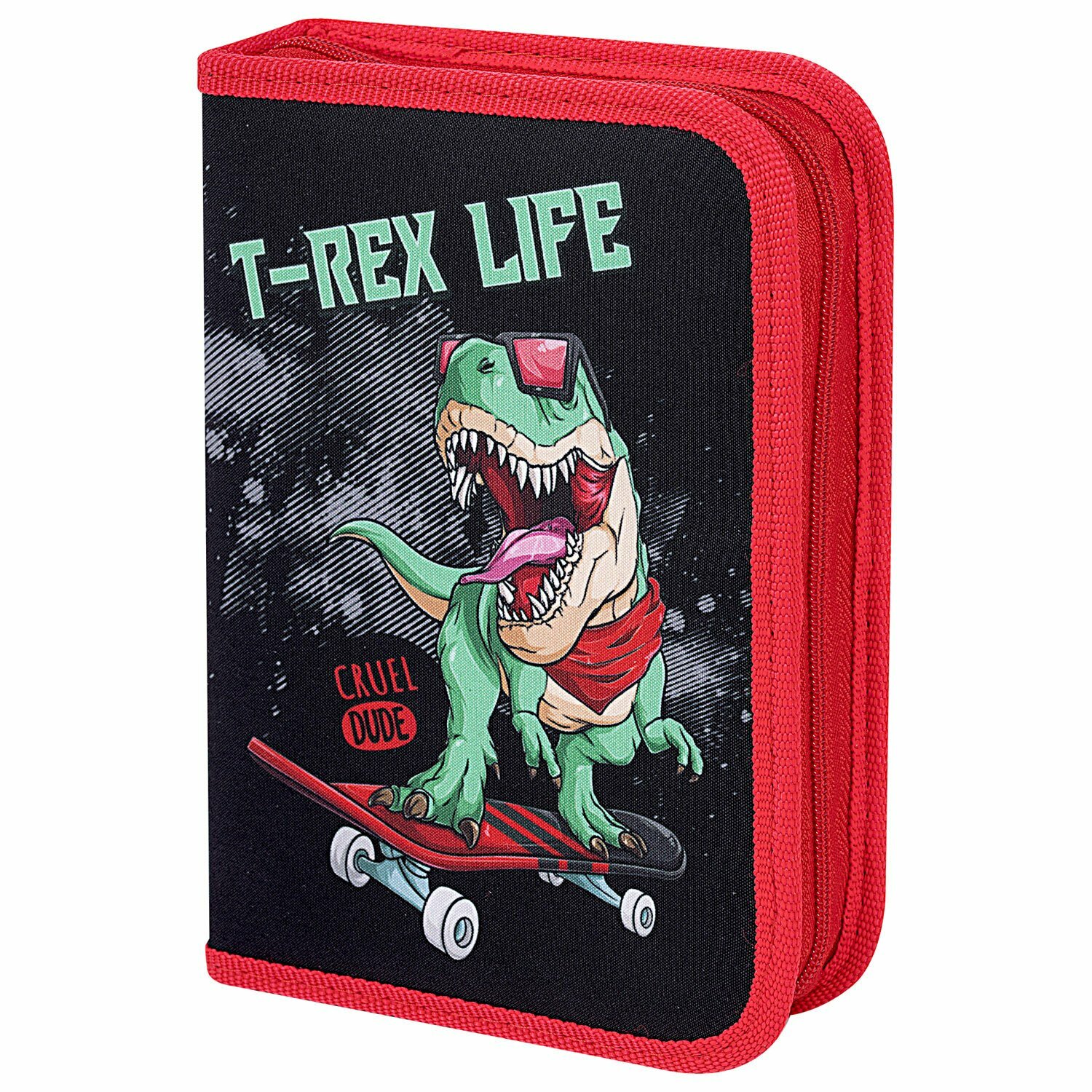 Пенал 1 отделение "T-Rex Life" 20*14 см, полиэстер