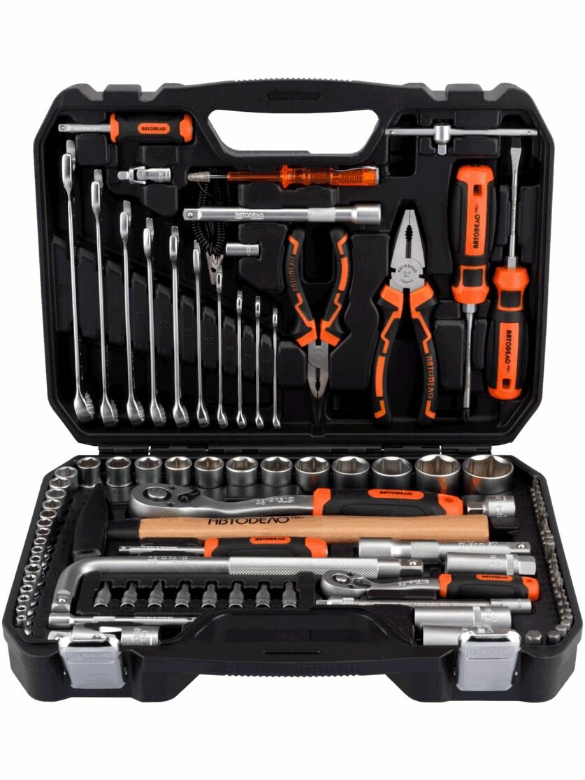 Набор инструментов 98 предметов 1/4", 3/8" и 1/2" DR, АвтоDело PRO (39898)