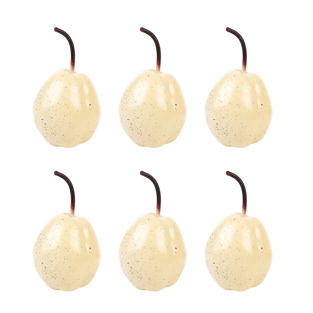 Упаковка из 6 реалистичных моделей пластиковой груши для дома и ресторана