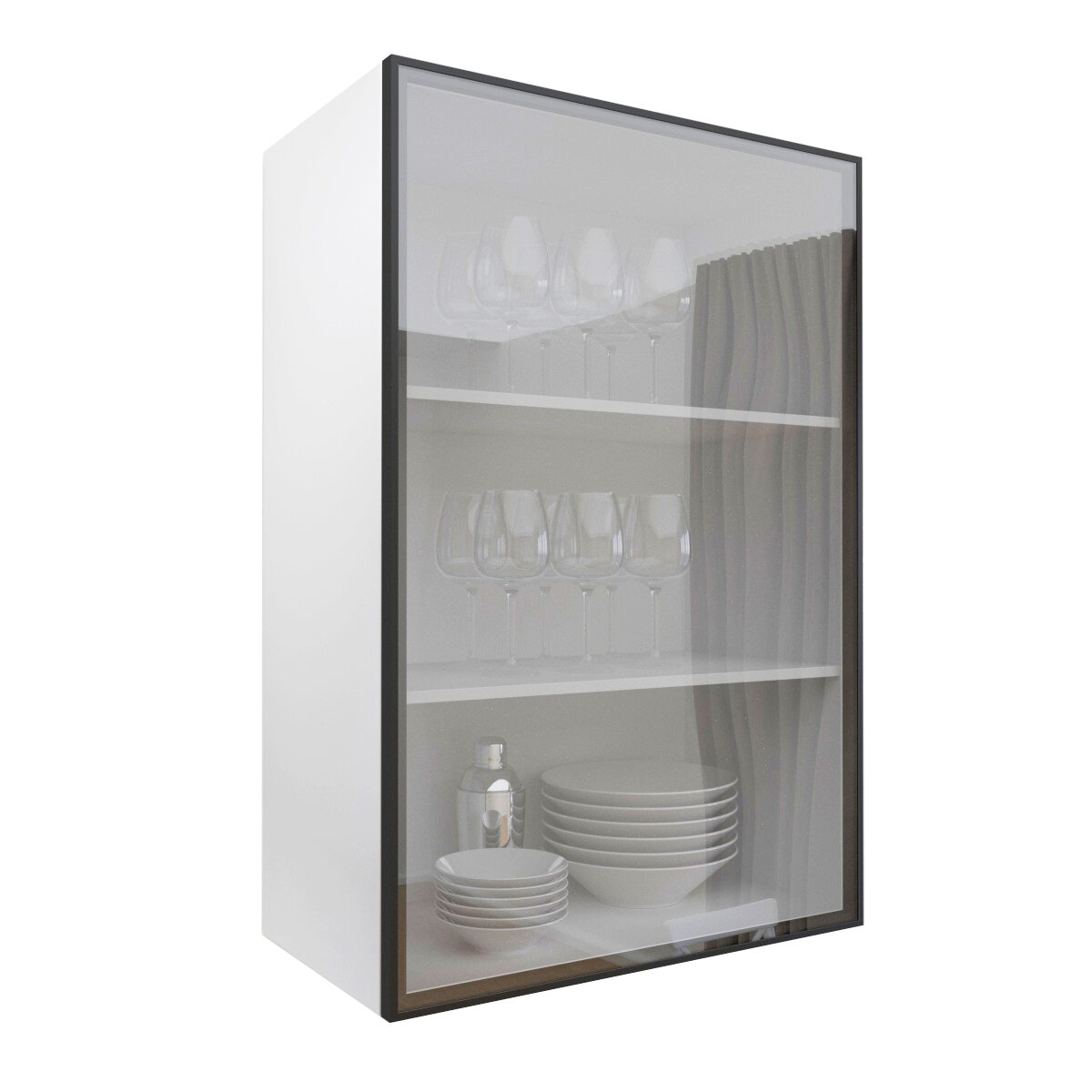 Фасад из алюминиевого профиля со стеклом Aluminum Glass 59,7х91,6 см, черный анод/бесцветное