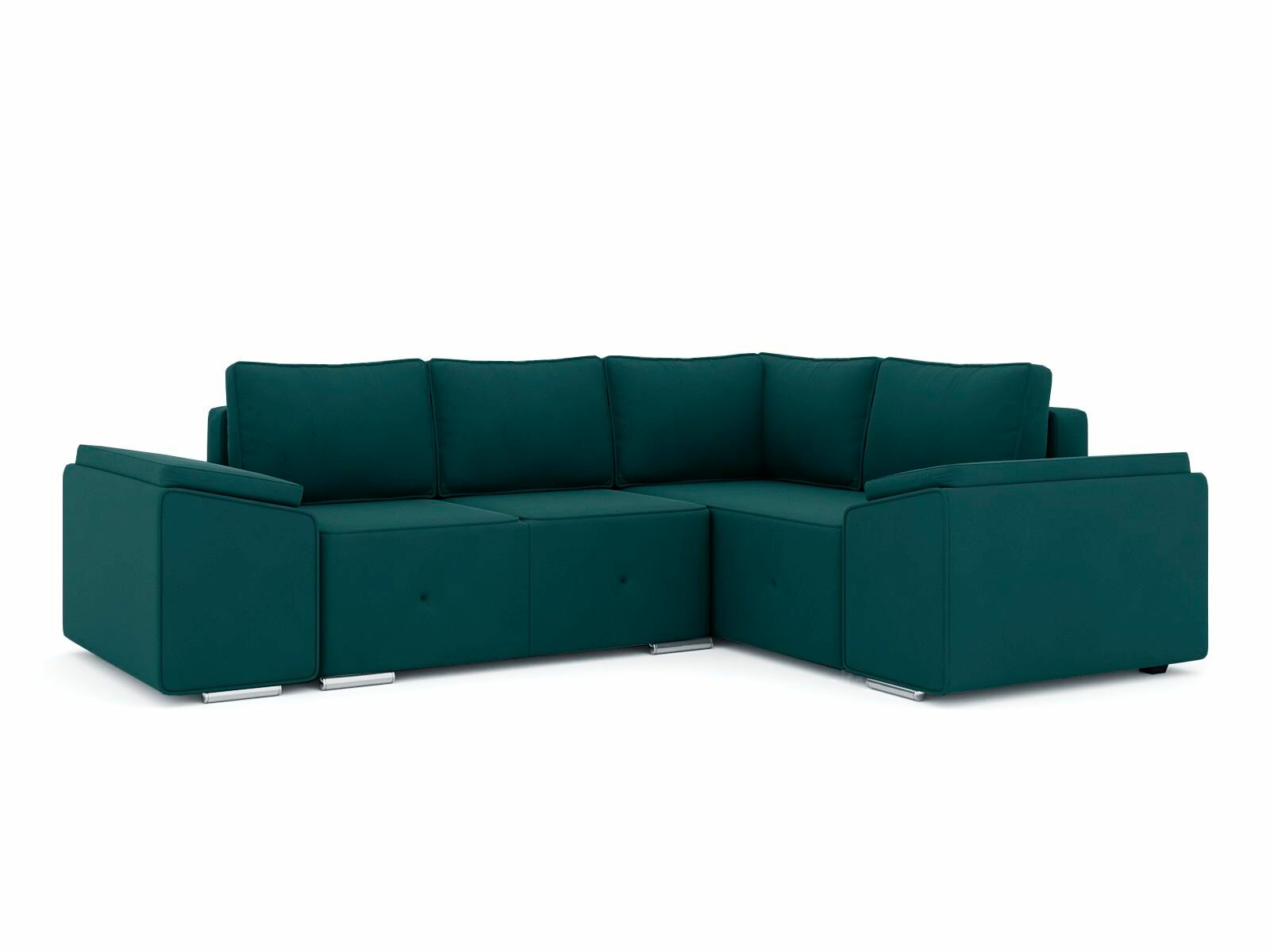 Угловой диван Хавьер 1, еврокнижка, ПБ, угол левый/правый, велюр Зара Изумруд