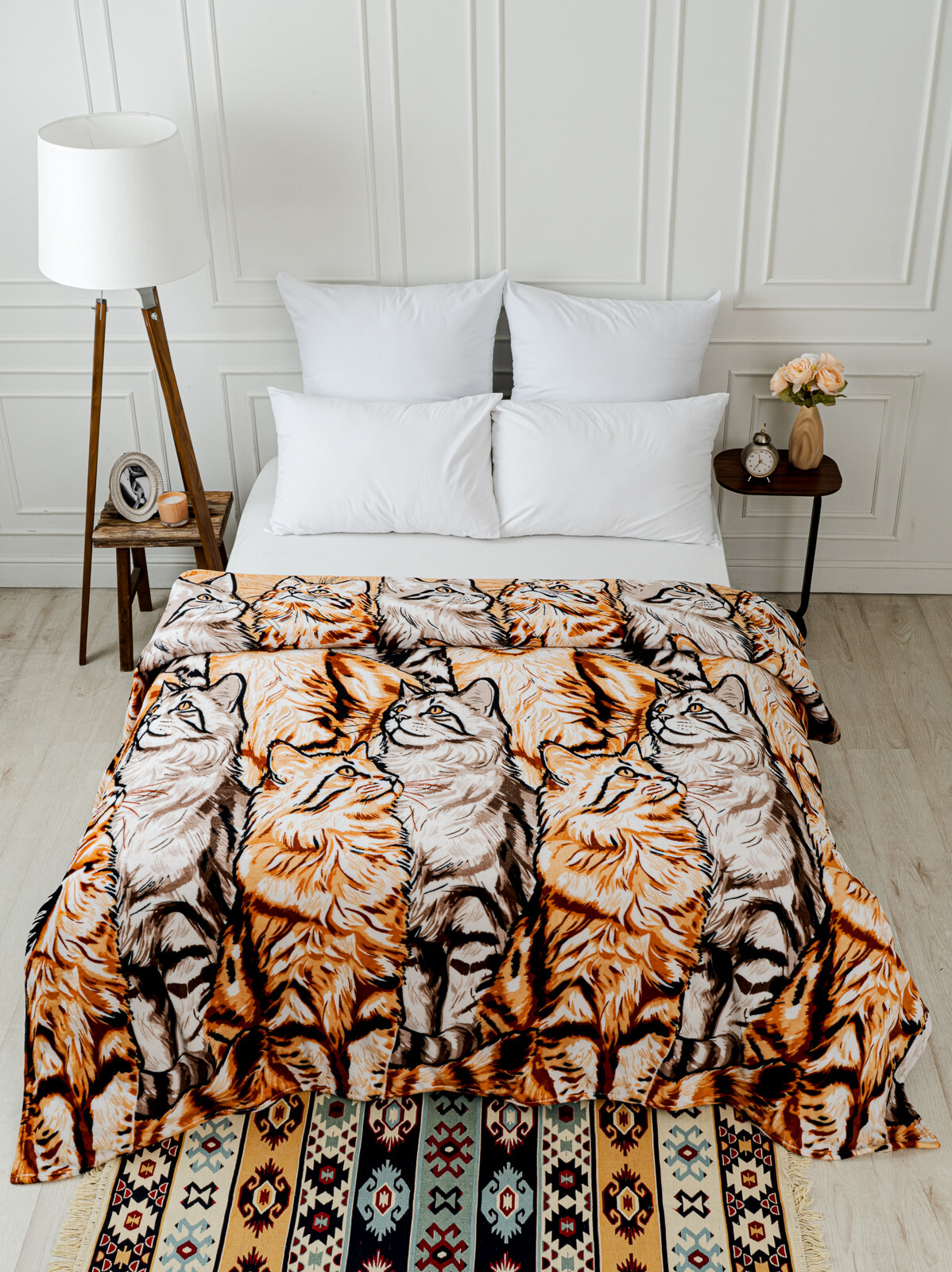 Плед 200х240 см LOVEBERRY из велсофта на кровать для спальни, евромакси. Мейнкун