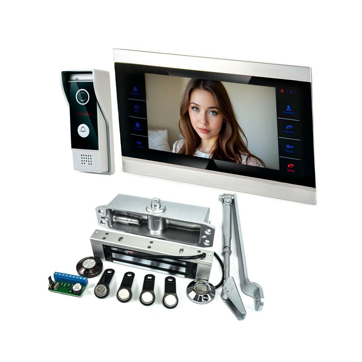 Комплект домофон - электромагнитный замок: HDком S104 и PowerLock-(400G) (L24606KO) - электрозамок домофон на калитку с углом обзора 110 градусов.