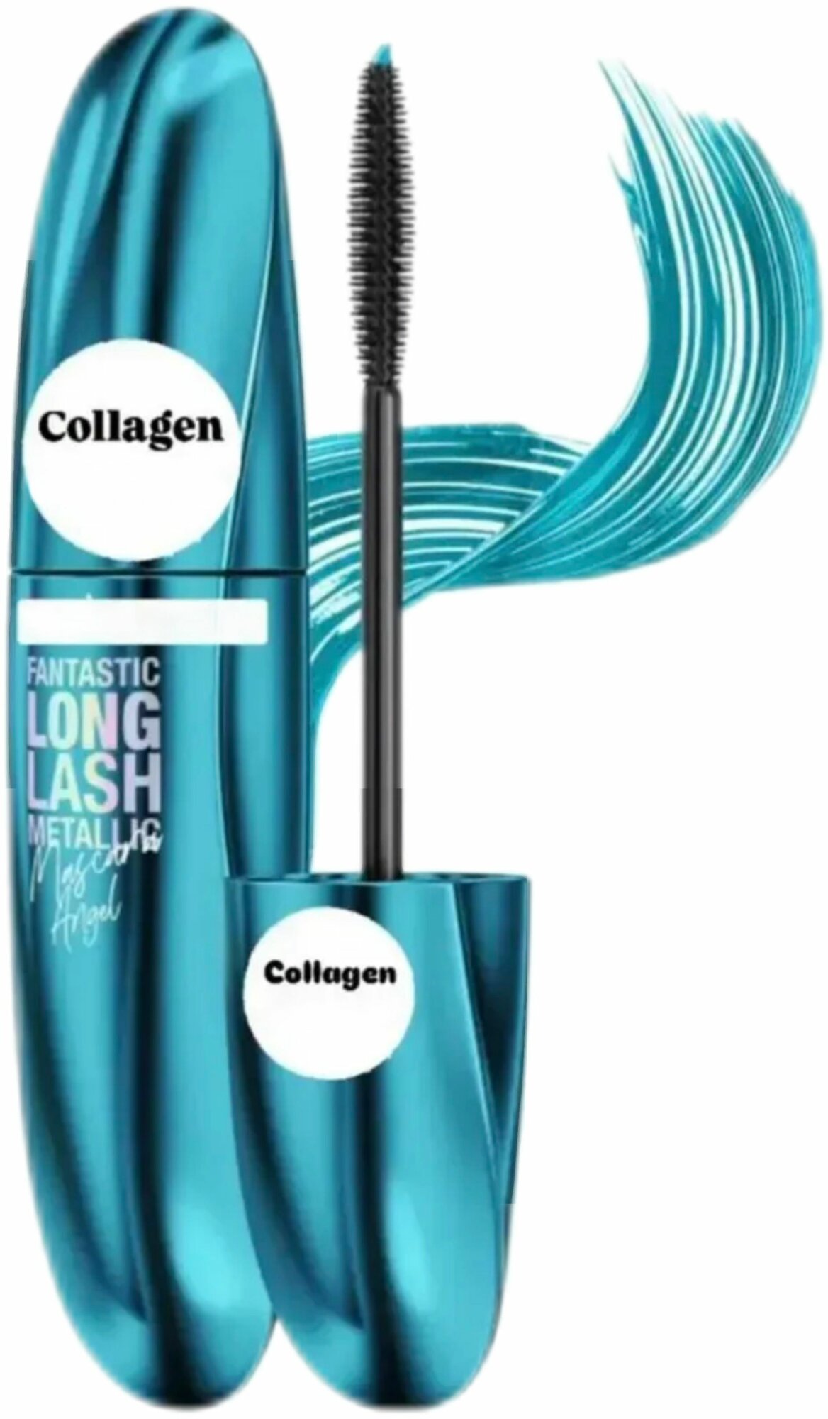 Тушь для ресниц Синяя Collagen long lash Metalling, 12 мл