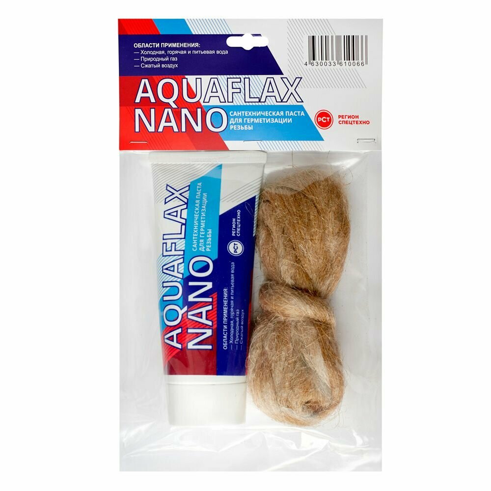 Набор паста сантехническая 80г. + лён Россия 20г. Aquaflax Nano