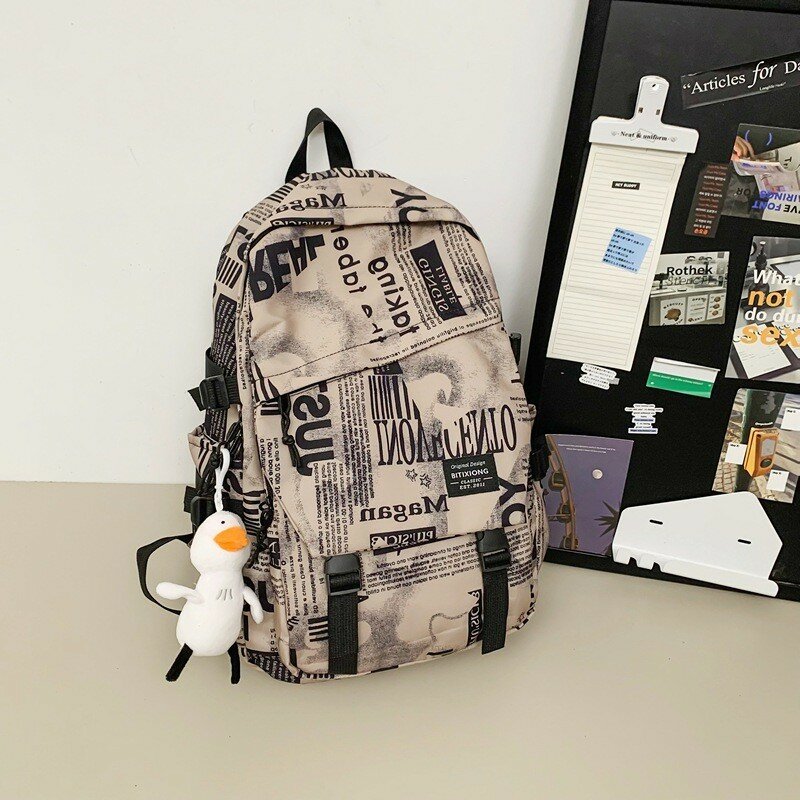 Trendy nylon daypack with multicolor options and 14in laptop compartment for students khaki