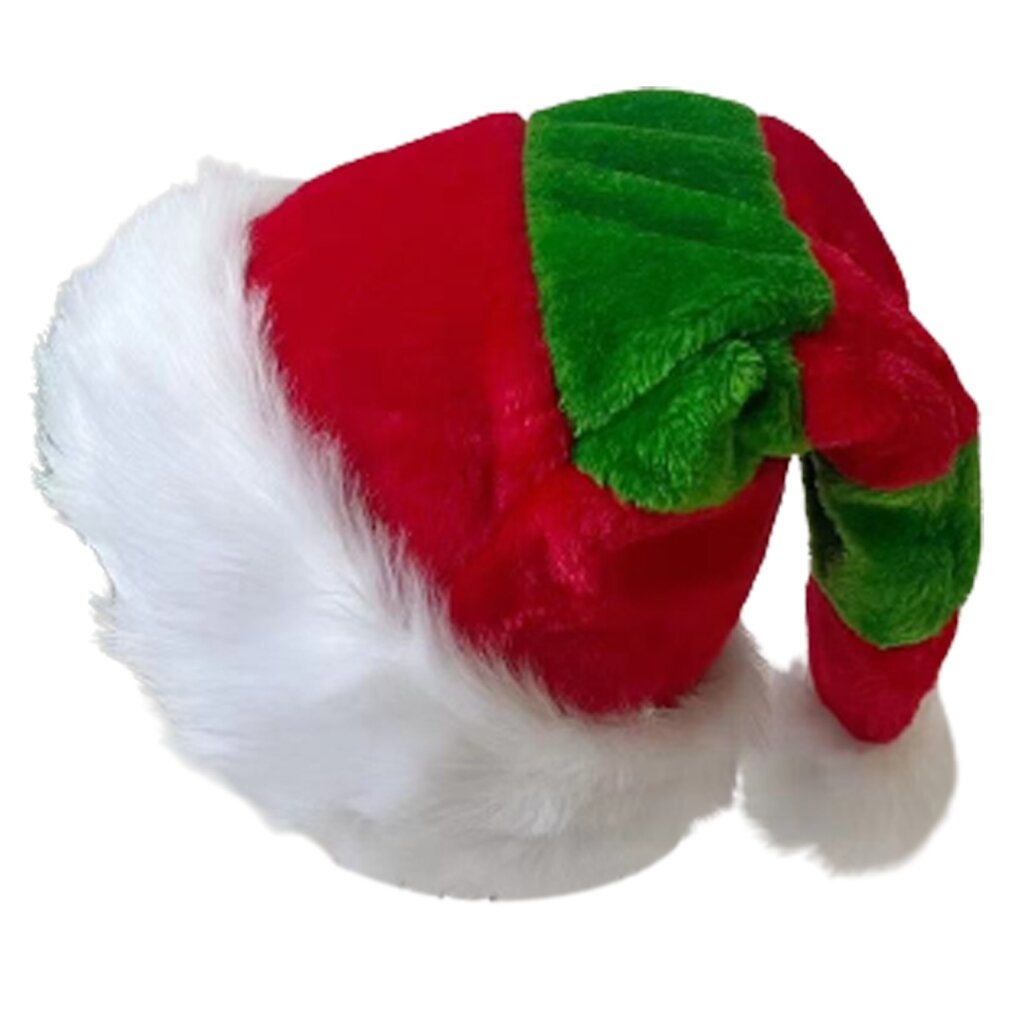 Полосатая шапка Санты с белым меховым краем для вечеринок и костюмов
