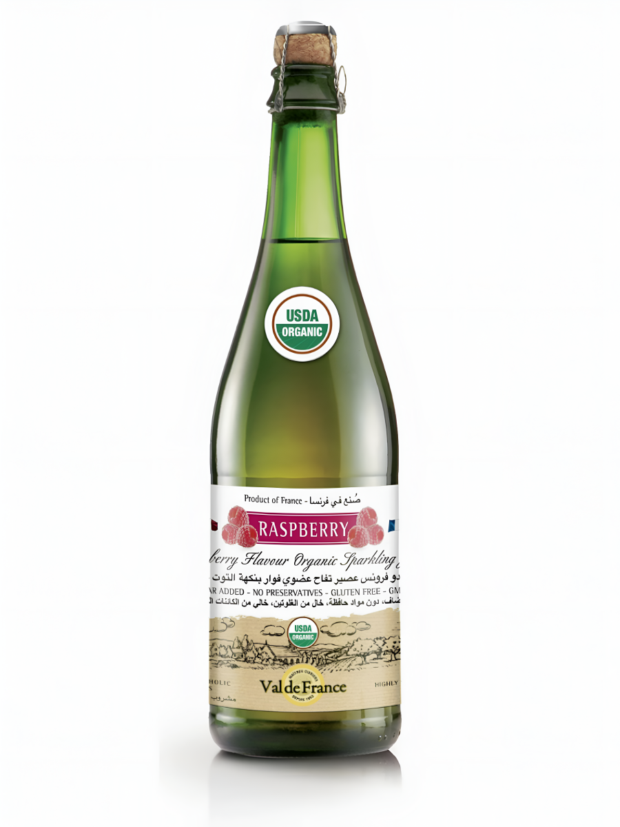 Игристый сидр, лимонад, аналог безалкогольного шампанского Val De France "Малина" по 0,75 л, 6 шт.