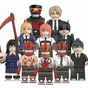 Chainsaw Man/Набор минифигурок Аниме человек с бензопилой 10 шт / Совместимы с конструктором лего