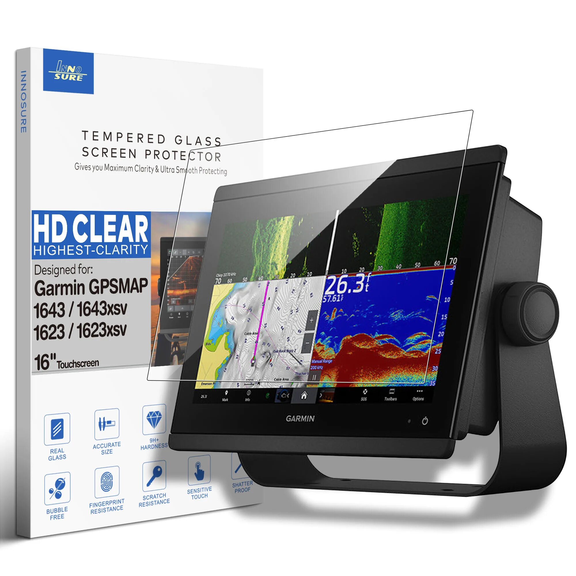 Защитная пленка для Garmin GPSMAP 1623/1623xsv/1643/1643xsv HD Clear, 2pcs - 16 Inch