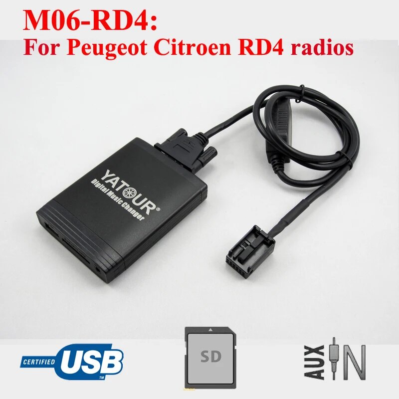 Авто электроника Yatour M06 Автомобильный радиоплеер для Peugeot Citroen RD4 USB SD AUX MP3 Kit