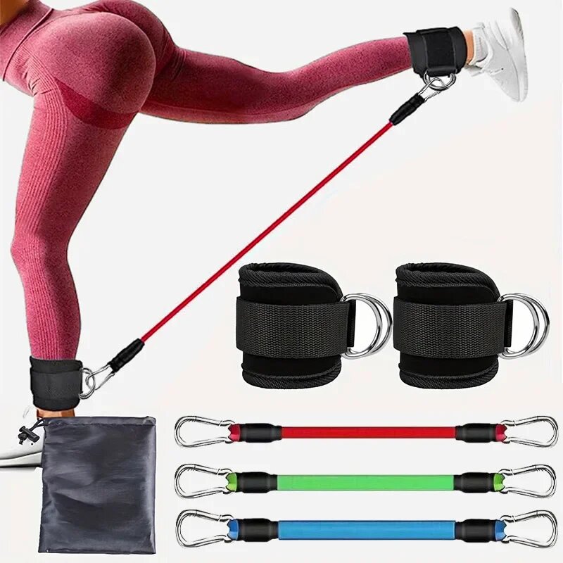 Эспандер для ног с манжетами, набор Rope Black Set