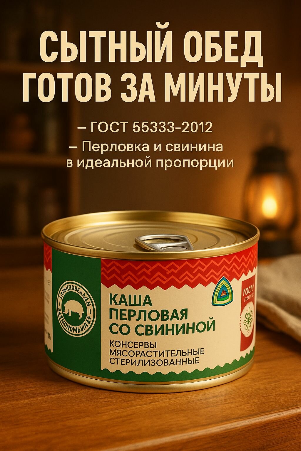 Череповецкий мясокомбинат Каша перловая со свининой 325 грамм, 12 банок