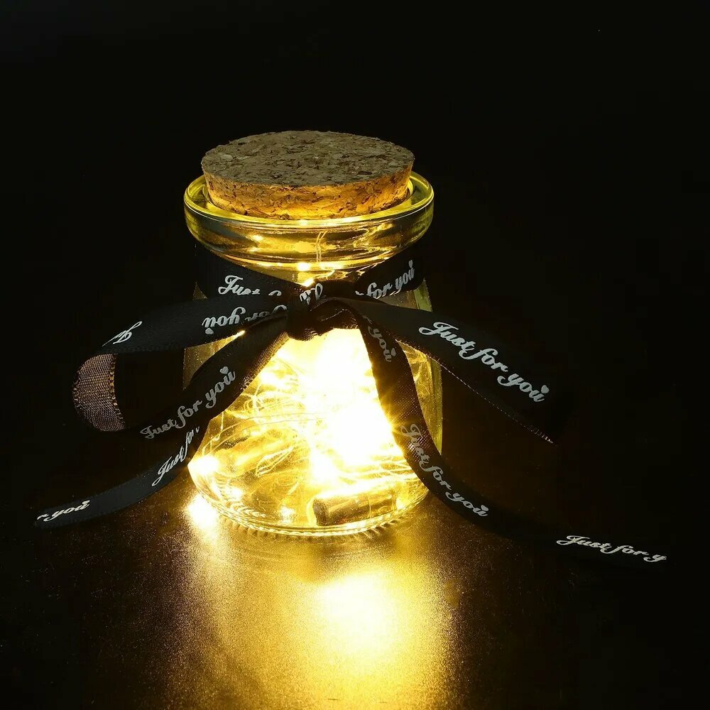 Светящаяся капсула с бумажными записками в стеклянной бутылке для украшения