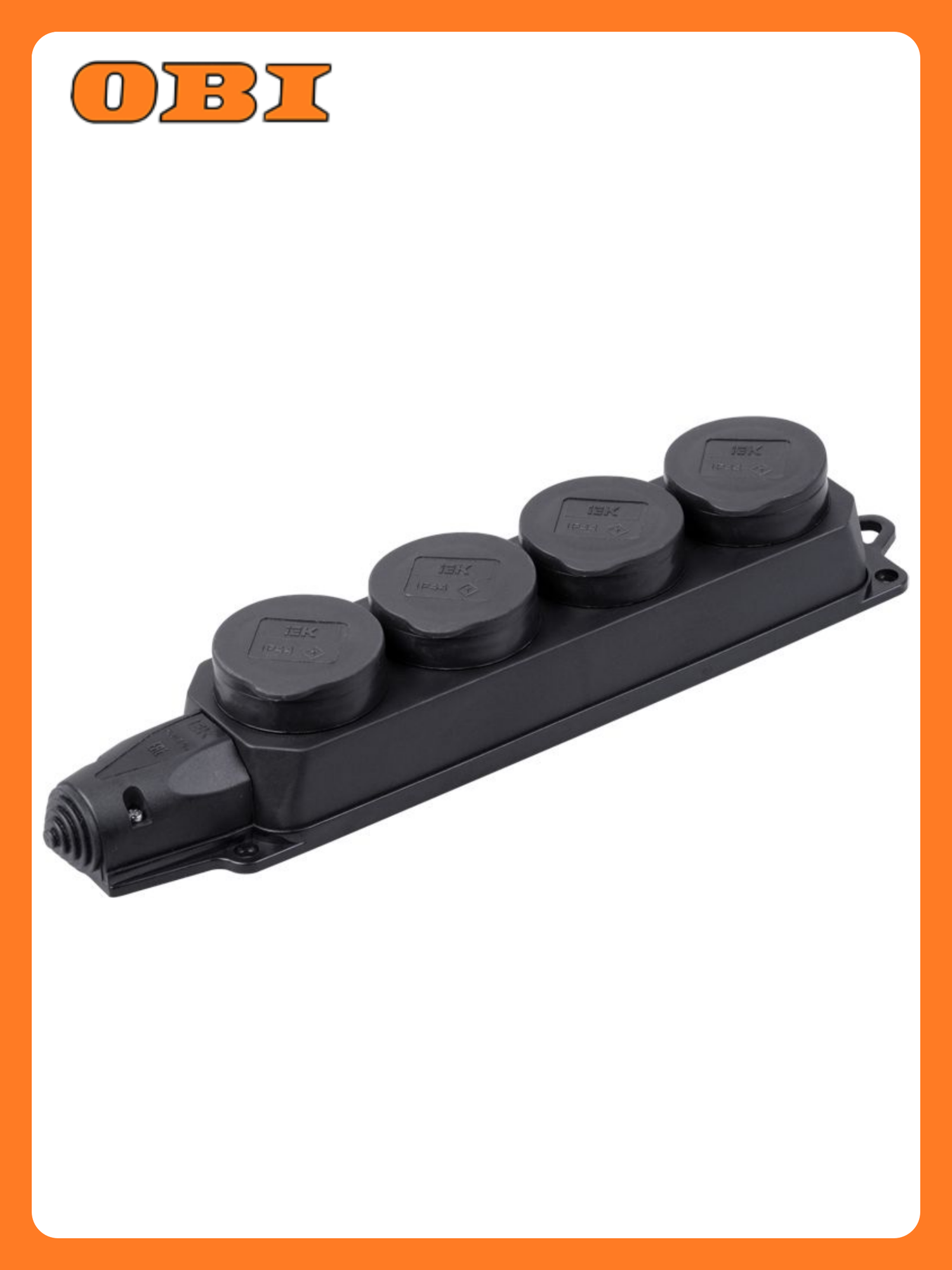 Розетка (колодка) четырехместная IEK омега РБ34-1-0м IP44 каучук