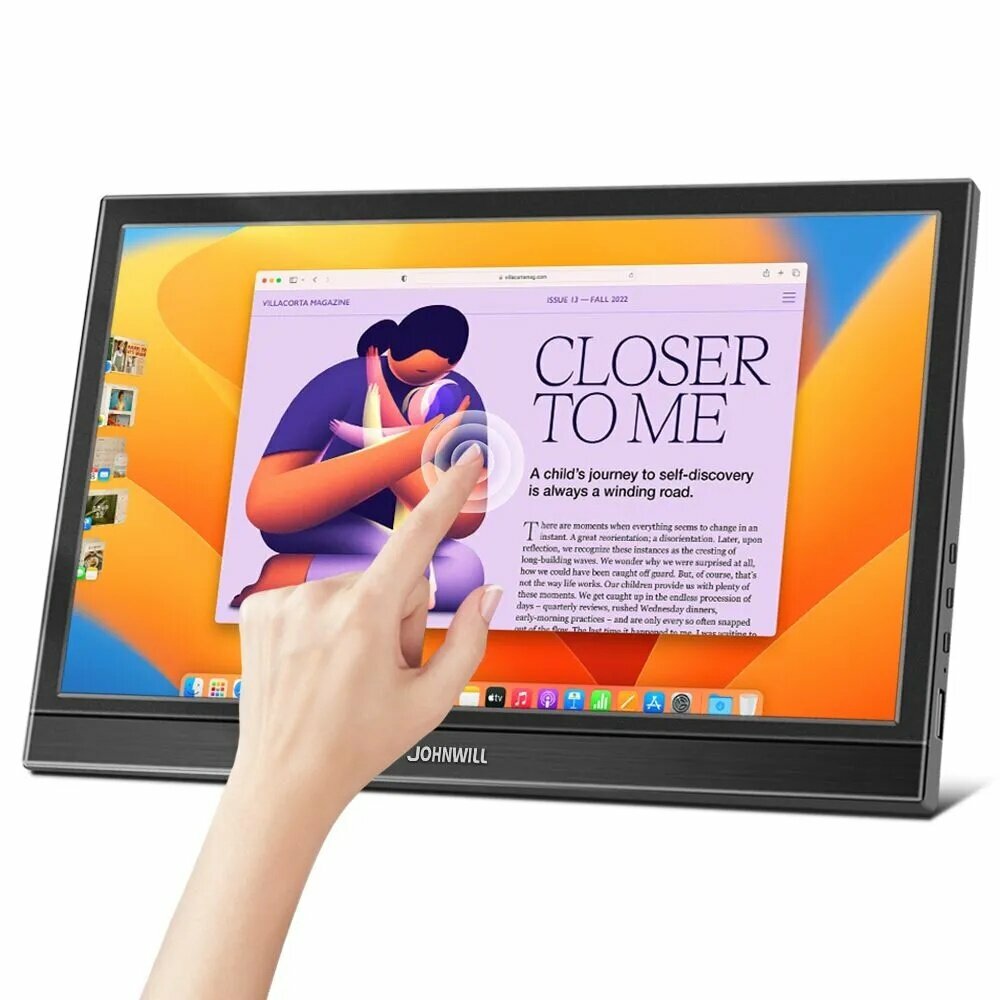 JOHNWILL 11.6" Монитор, черно-серый