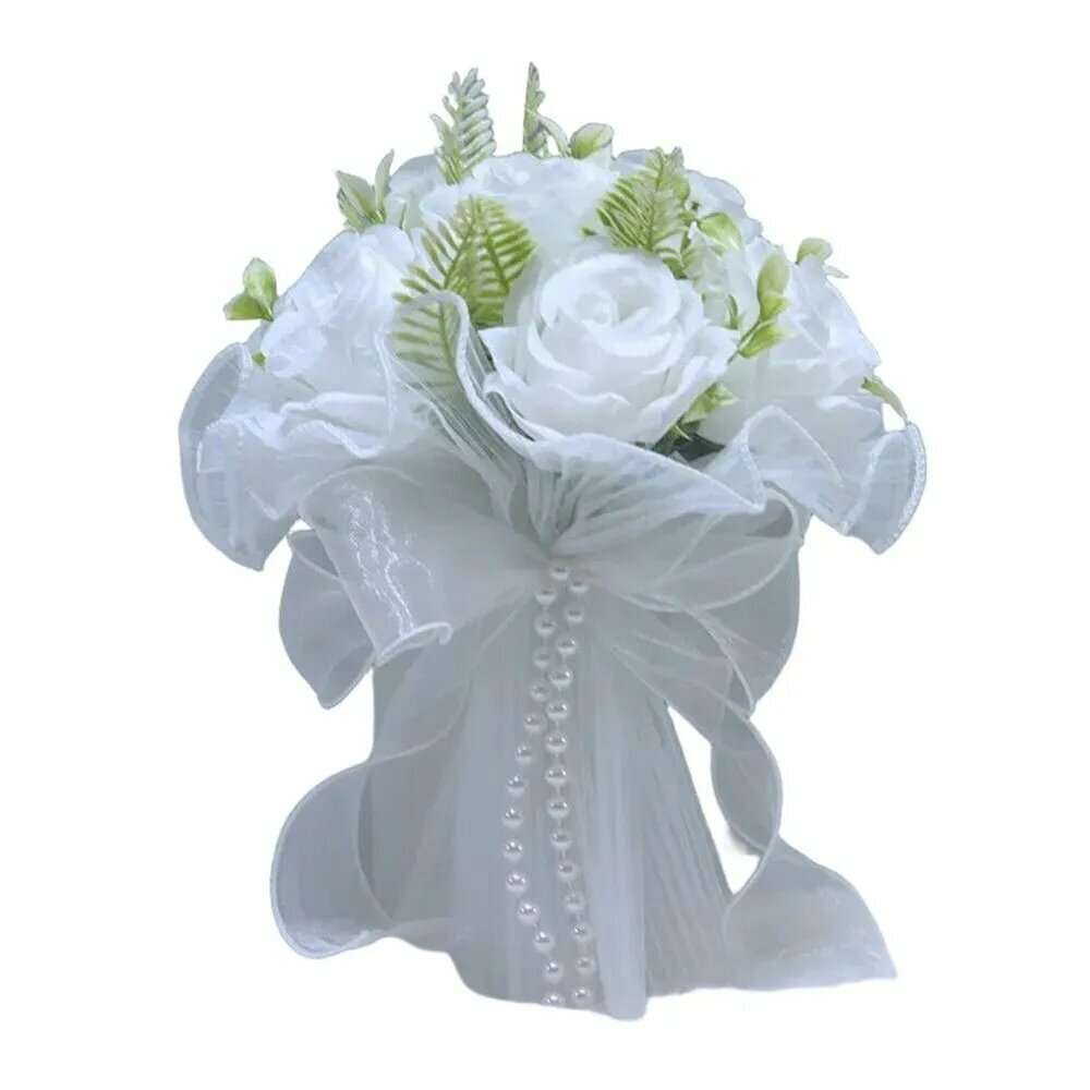 Элегантный Букет Роз для Свадьбы на открытом Воздухе, Ручной Букет невесты, Украшенный Жемчугом