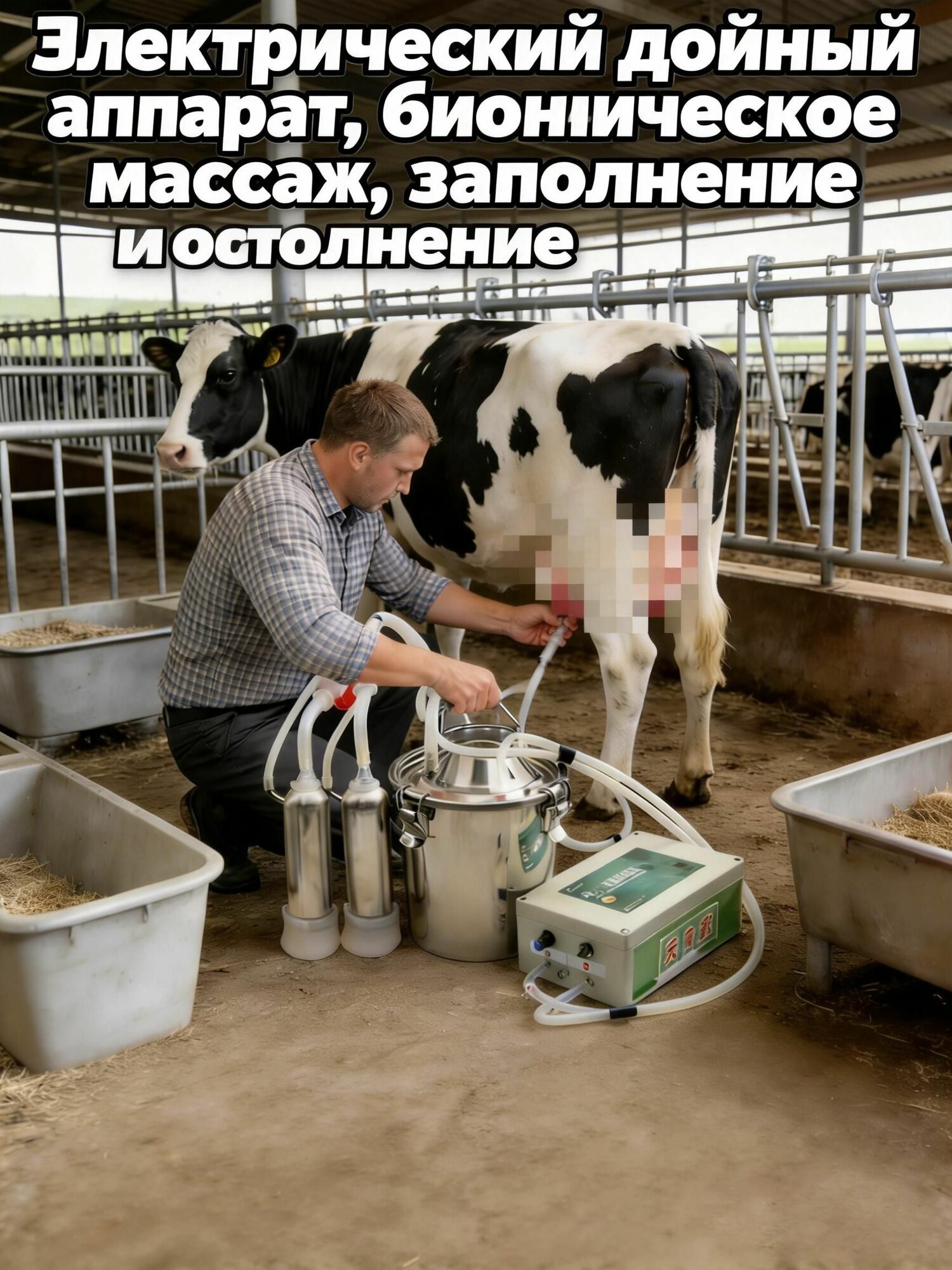 Небольшой электрический доильный аппарат, импульсный, для коров и коз, домашний молокоотсос, работа от сети и аккумулятора