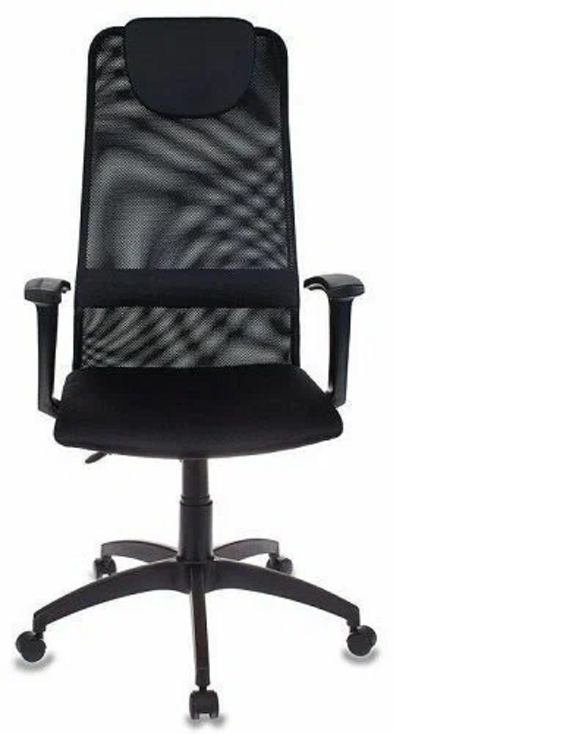 Кресло Бюрократ KB-8, офисное, с подголовником и подлокотниками, черное