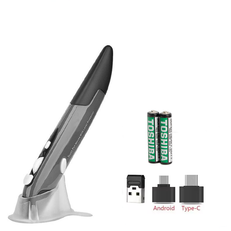 Бесшумная беспроводная мышь в форме ручки, эргономичная конструкция, универсальная для настольных компьютеров,