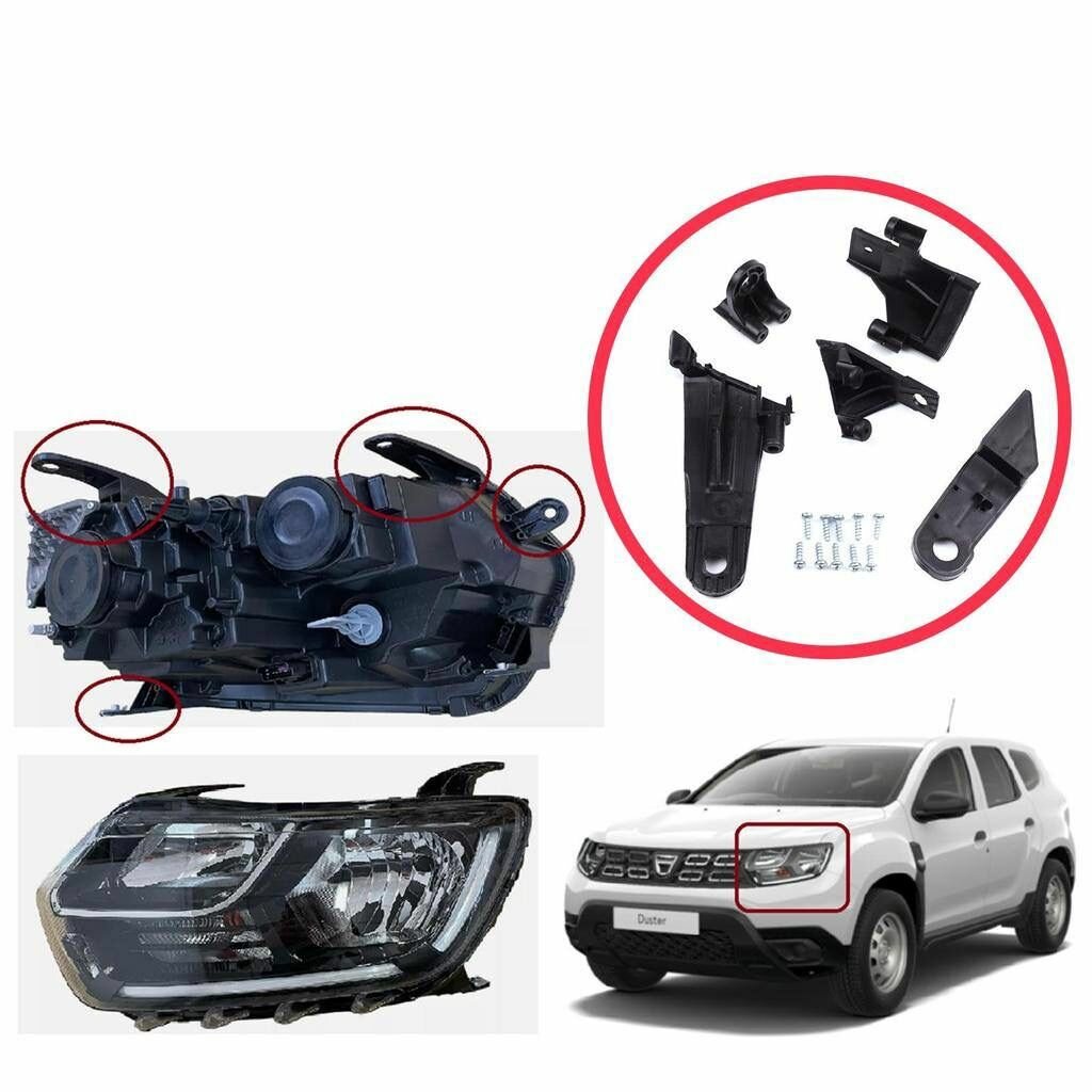Кронштейн фары левой (к-кт) Renault Duster 2 после 2021-