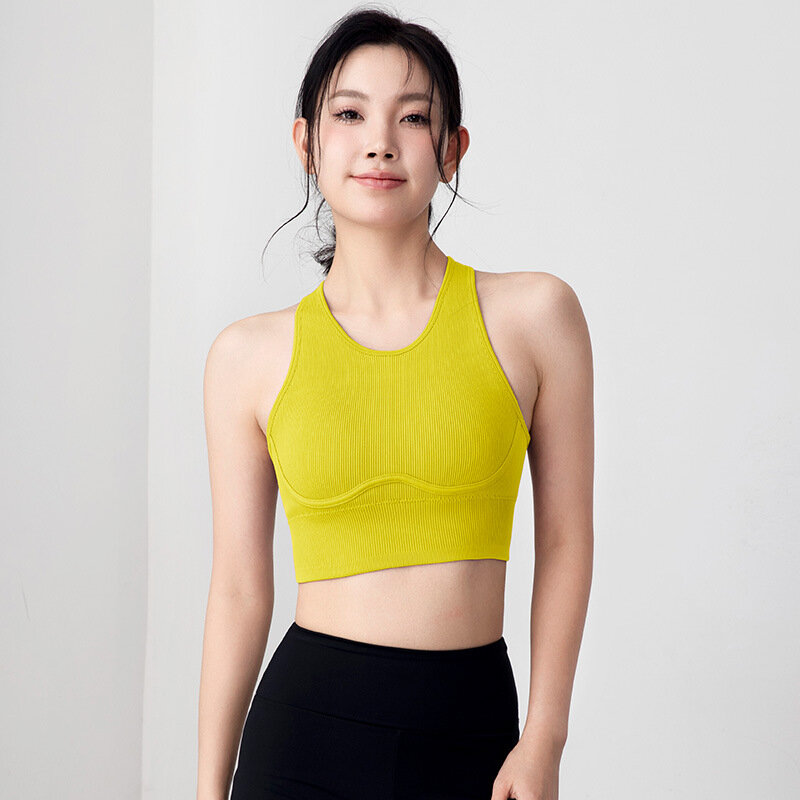 Универсальная одежда для пилатеса, нижнее белье, спортивный топ для бега, женский противоударный собранный йога-топ, фитнес-бра
