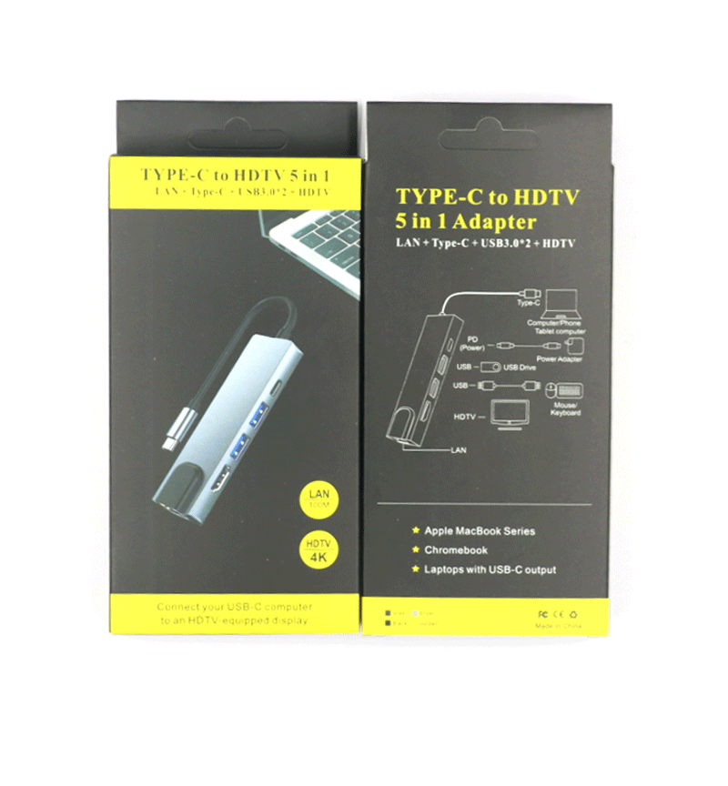 Горячая продажа док-станции Type-C 8-в-1 с сетевым портом, 11-в-1 портовая расширительная док-станция, многофункциональный RJ45 хаб