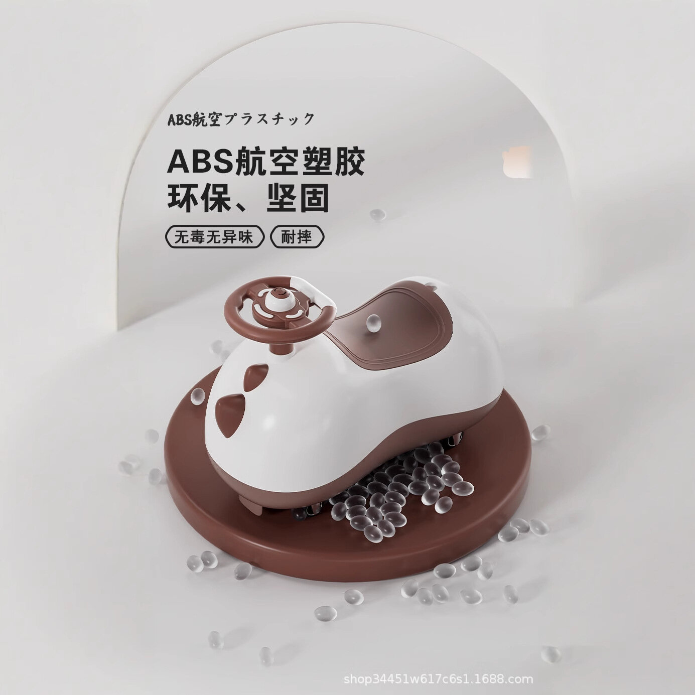 Толокар UNIX Kids Peanut Brown машинка каталка детская для мальчиков, бибикар девочек и малышей