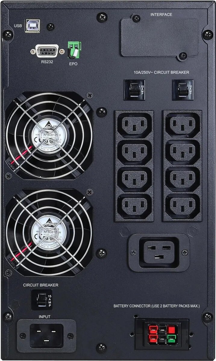 ИБП Powercom MAC-3000, On-line, 3000 ВА/3000 Вт, 9Ач, LCD-дисплей, черный — фото 1