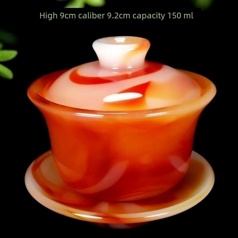 Чайный набор из нефритового фарфора с красной крышкой, чашка для церемониального чаепития на свадьбу, трехкомпонентный