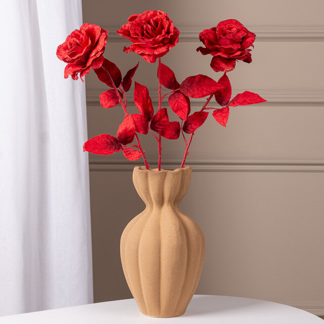 Искусственная роза Аурелия 60 см бордовая, Kaemingk, 629115