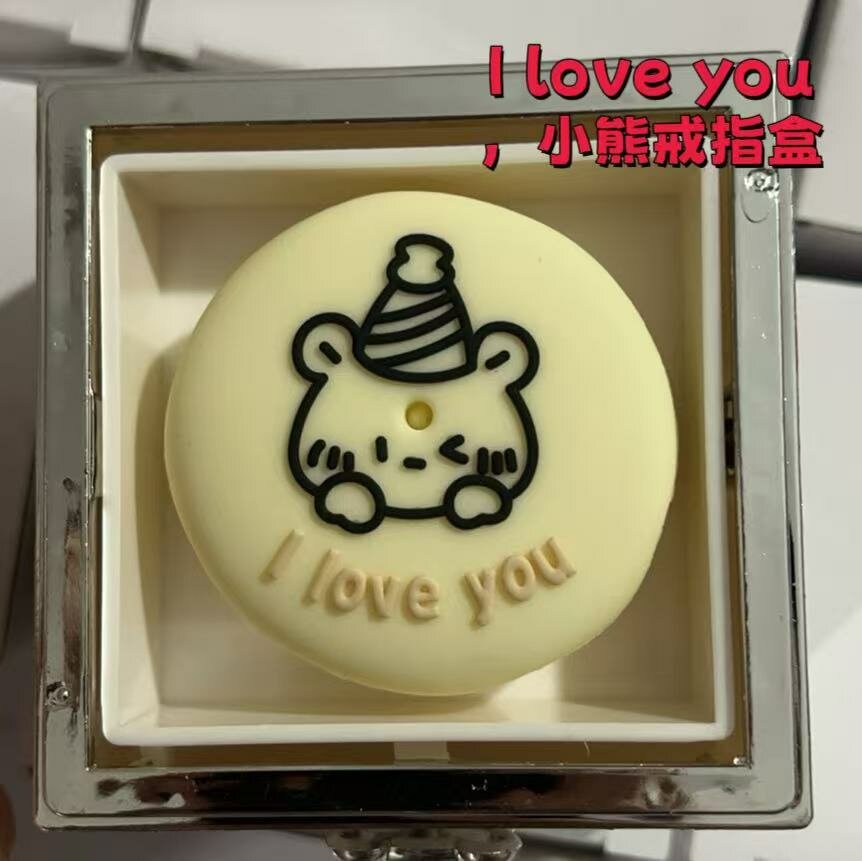⭐Маленький медвежонок, сюрприз с тортом, вращающееся кольцо, коробка для ожерелья, свеча, креативные украшения, подарок на день рождения, признание в любви, подарок на День святого Валентина для девушки⭐