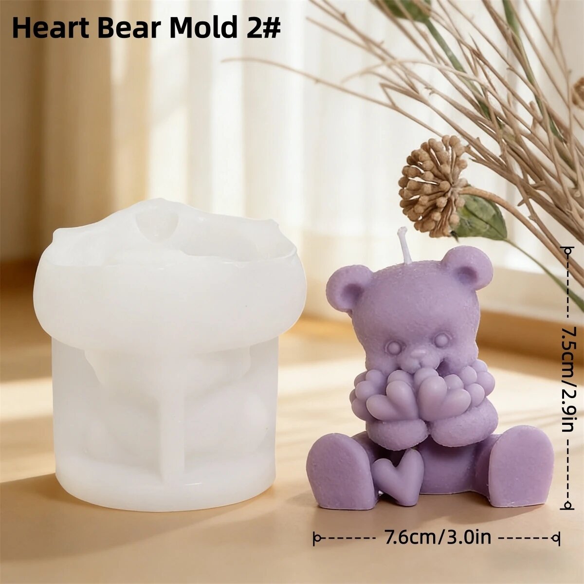Силиконовая форма "Милый медведь" Heart Bear Mold 2