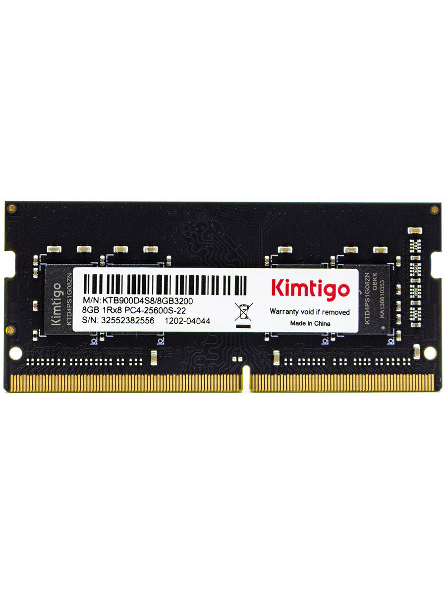 Модуль памяти для ноутбука SODIMM DDR4 8GB PC25600 3200МГц Kimtigo KTB900D4S8/8GB3200
