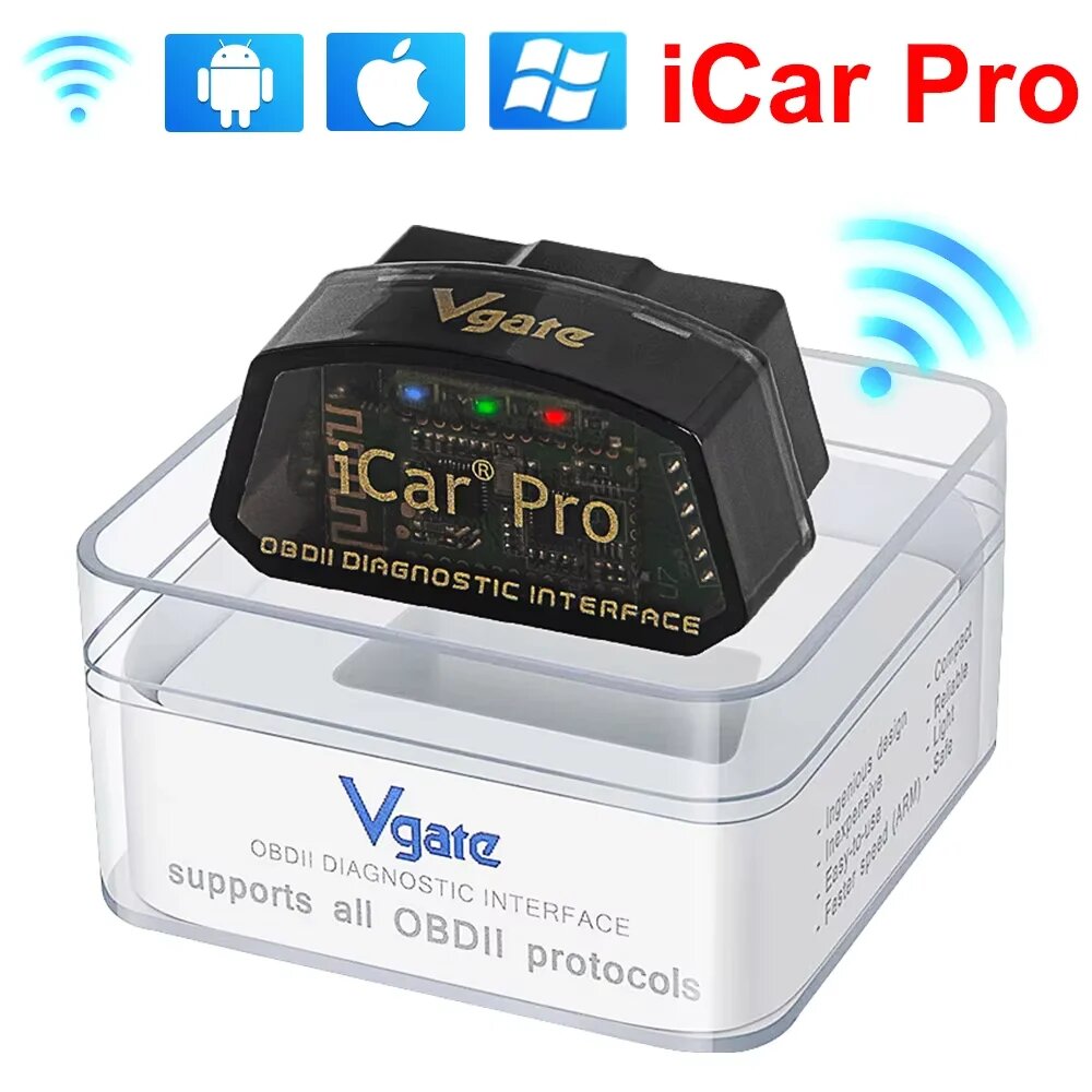 Vgate iCar pro Bluetooth 4.0 WiFi для IOS, Android, ПК, с функцией автоматического включения, сканер OBDII Elm327, считыватель кодов, диагностический инструмент для автомобилей V2.1