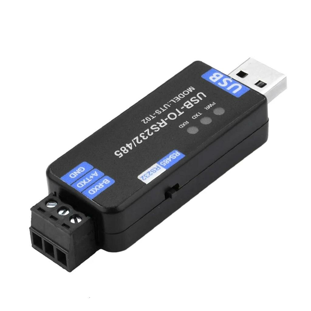USB-RS232/RS485-преобразователь с индикацией и защитой, Черный