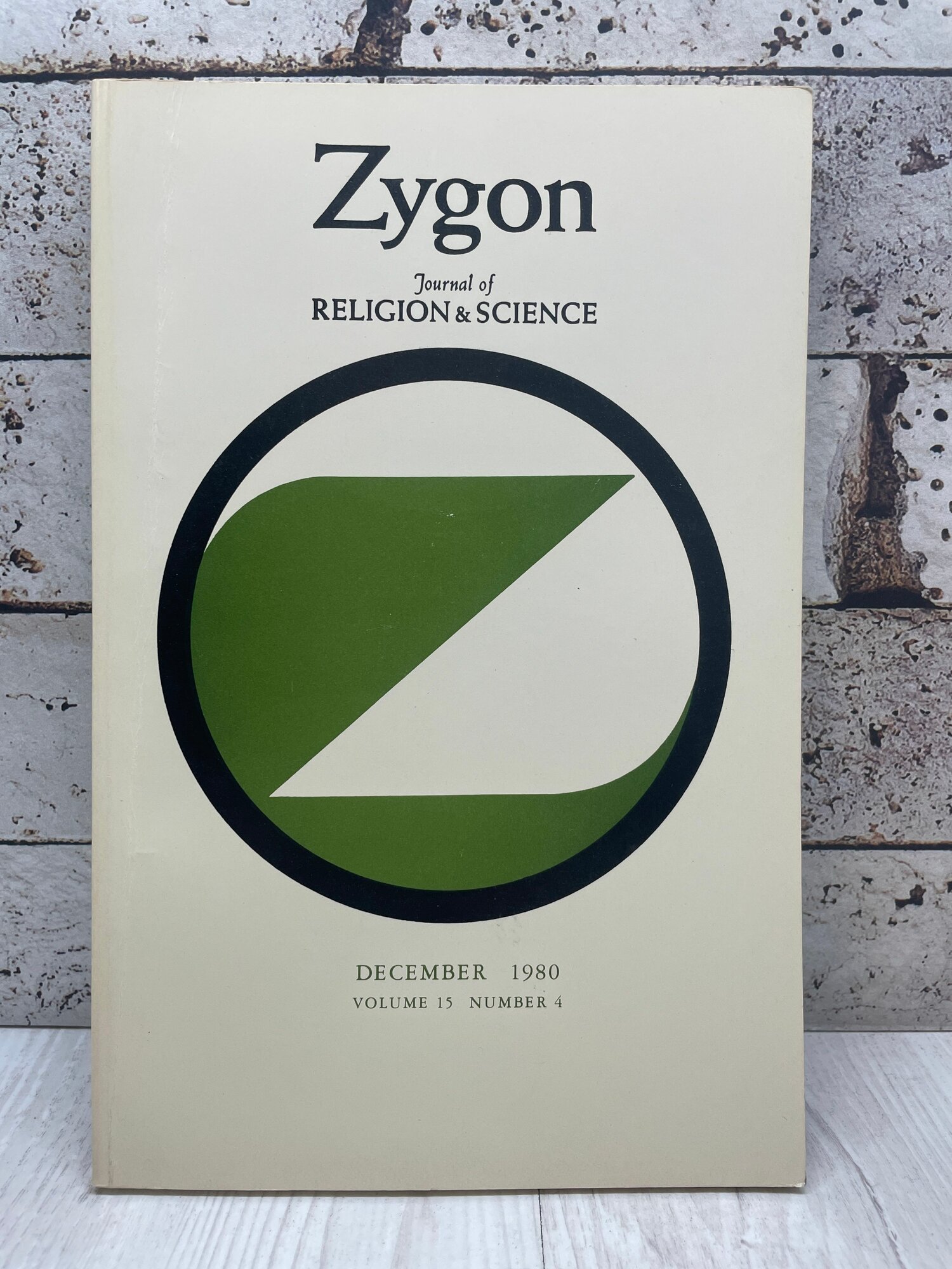 Zygon. Journal of Religion & Science December. Volume 15. №4. Журнал религии и науки, декабрь 1980 г