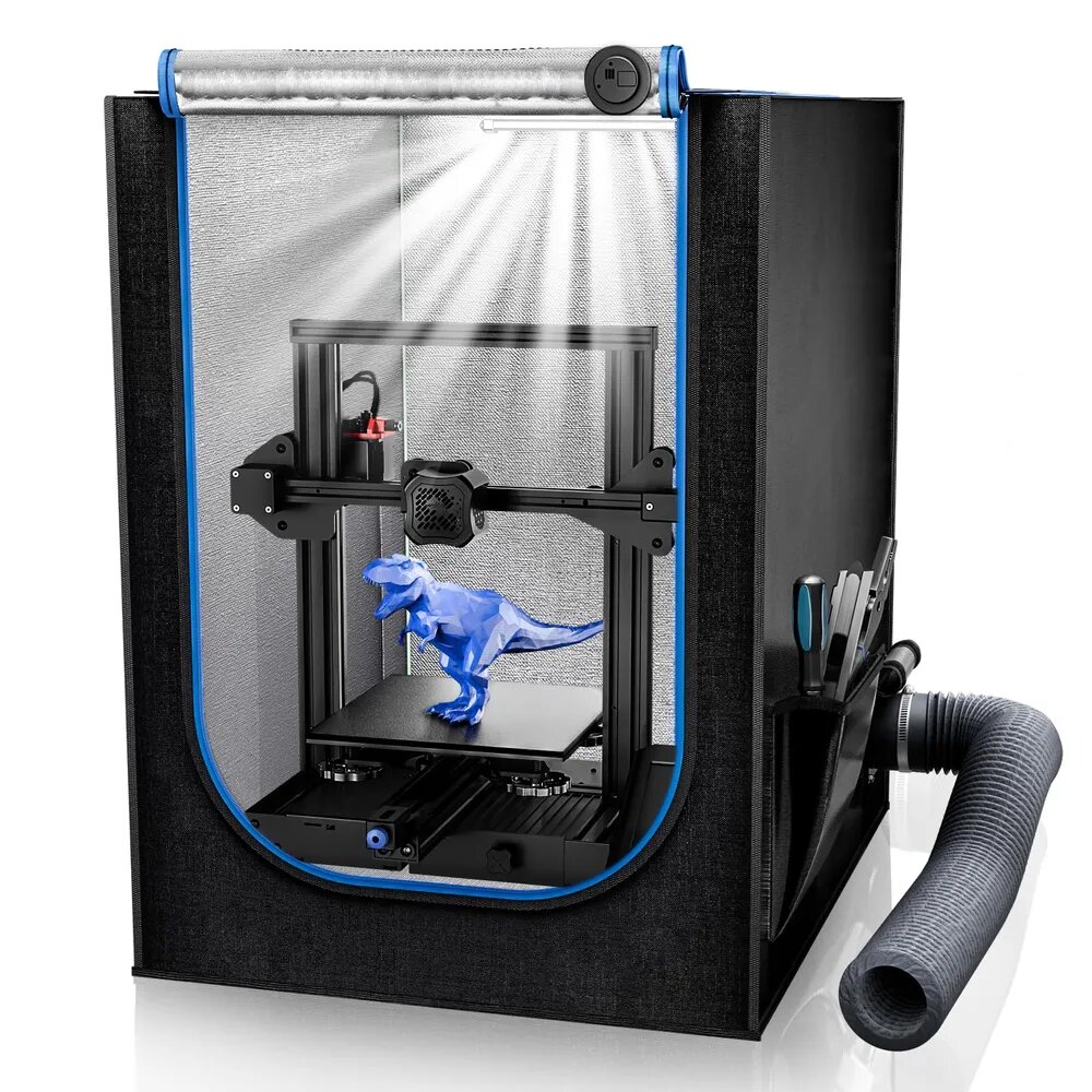 Защитный чехол для 3D-принтера Creality Ender 3 V3 SE/Ender 3 с вентиляционным комплектом, светодиодной подсветкой и функцией поддержания постоянной температуры.