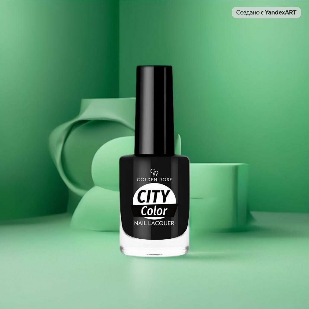 Golden Rose Лак для ногтей City Color, тон 65 черный