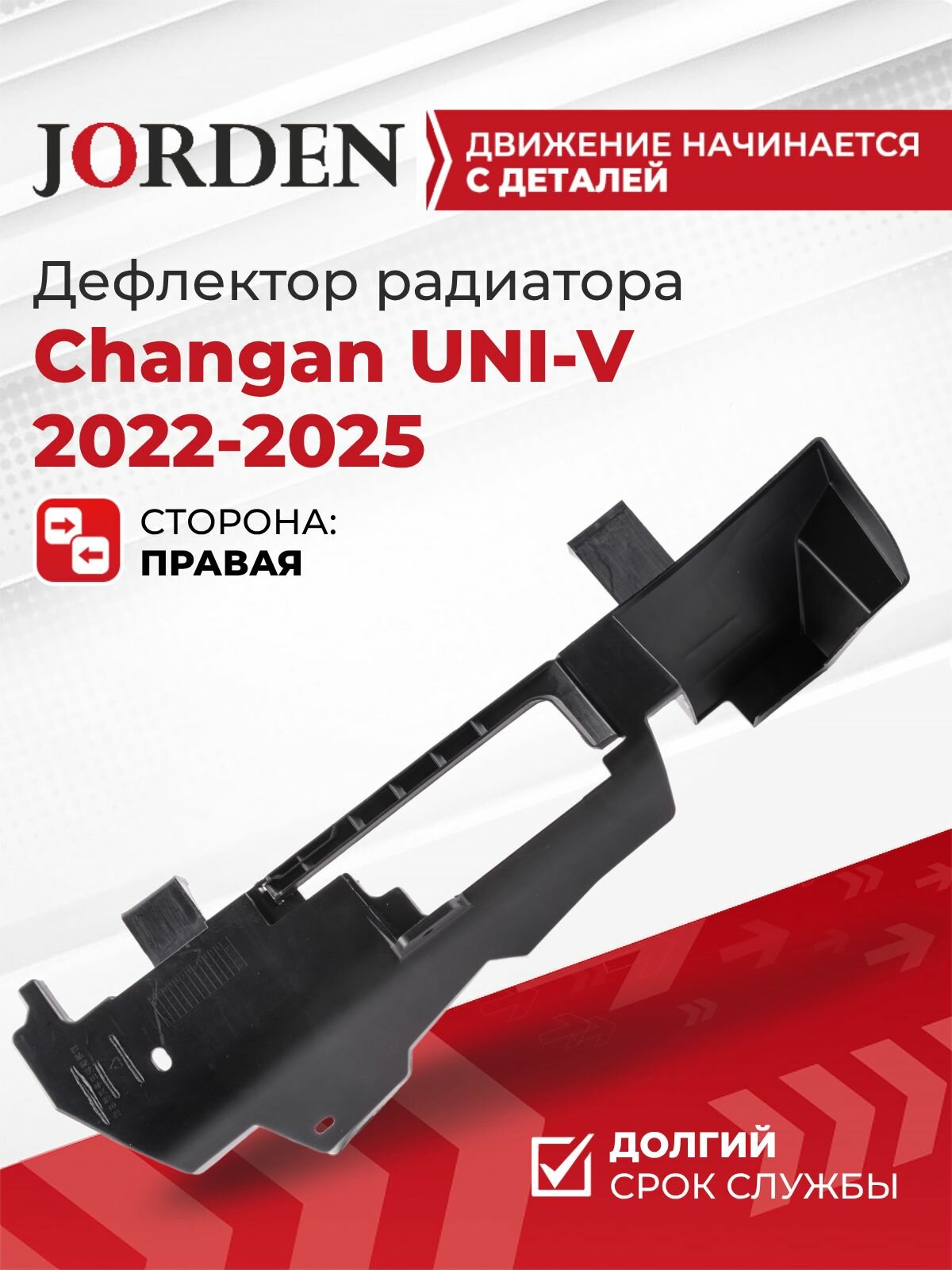 Дефлектор радиатора Чанган ЮНИ В Changan UNI-V 2022-2025, правый воздуховод передней панели, защитный кожух пластиковый