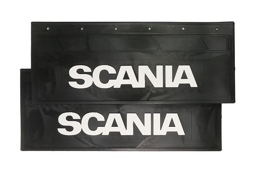 Брызговики 660*270 LUX (2 штуки). Надпись "SCANIA". Резина. Сделано в России (21984)
