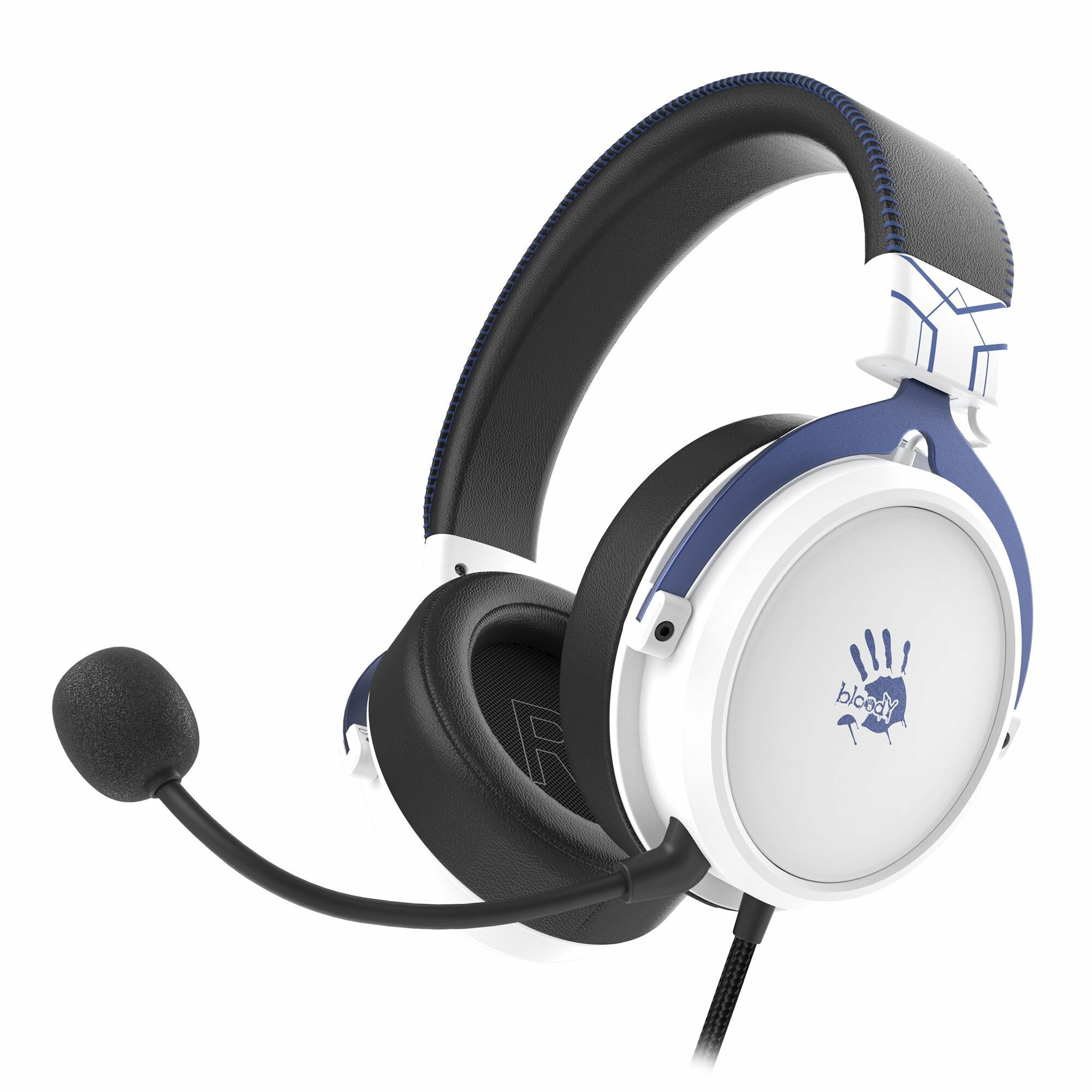 Наушники с микрофоном A4Tech Bloody M590i синий/белый 1м мониторные USB (M590I SPORTS NAVY)