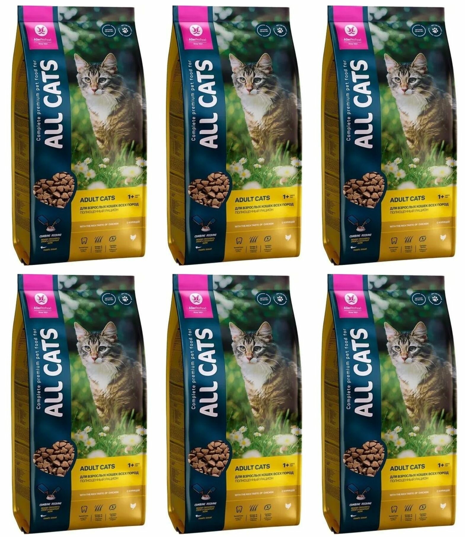ALL CATS Сухой корм для кошек с Курицей, 350 г, 6 шт