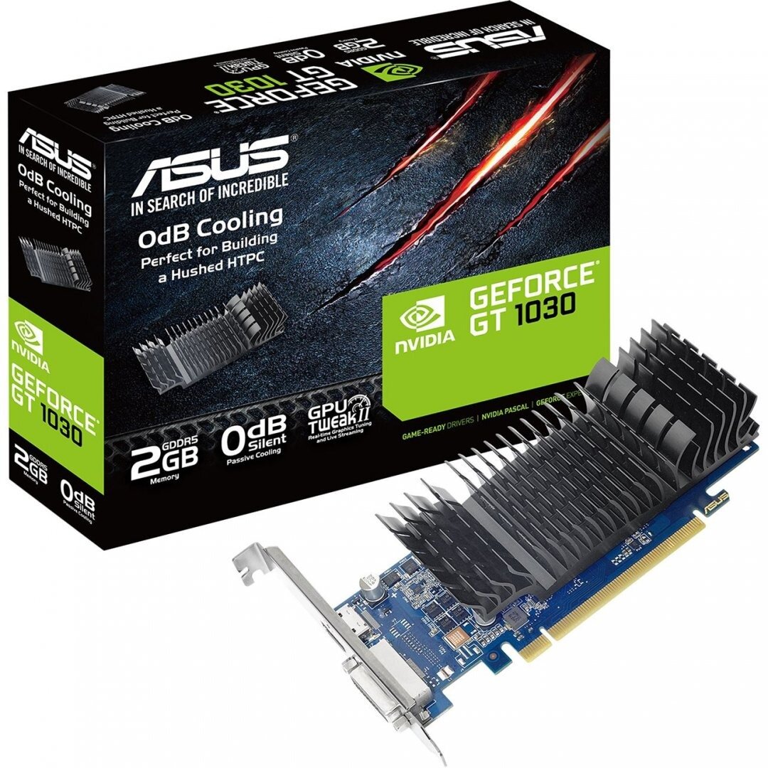 Видеокарта 2048Mb GeForce GT 1030 Asus 90YV0AT0-M0NA00 GT1030-2G-BRK