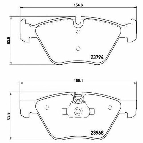 Комплект передних тормозных колодок Hella 8DB355011321 для BMW 3 серия E90, E91, E92, E93, X1 E84, Z4 E89