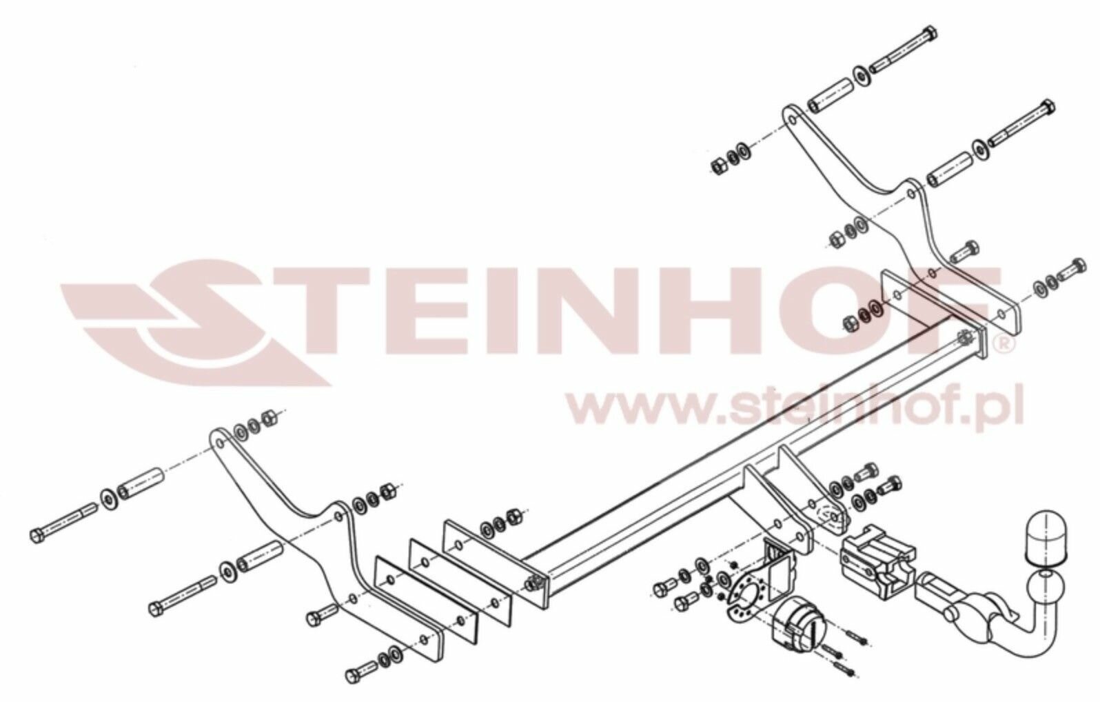 Фаркоп на Renault Laguna III Grandtour универсал (кроме GT) 10/2007-2015 (паспорт и сертификат в комплекте)(без электрики) Steinhof. R-091