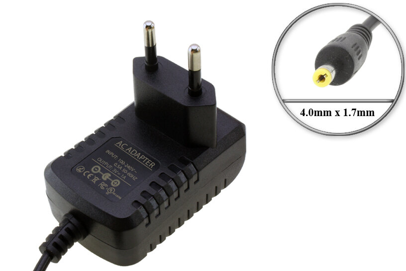 Адаптер (блок) питания 3V 1A 4.0mm x 1.7mm для зарядки рации, шуруповерта, ЗУ для Ni-MH, Ni-CD АКБ типа 2S (2.4V)